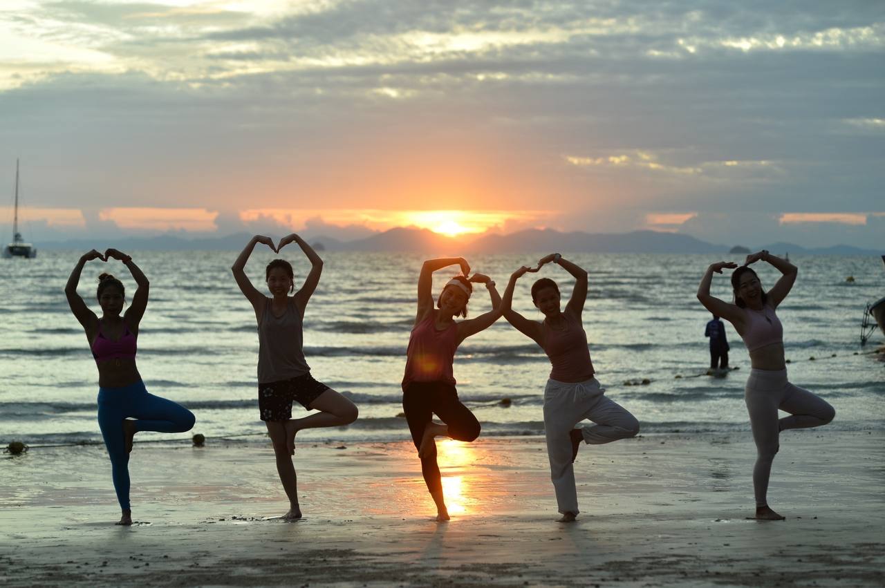 Beach Yoga at Railay Beach - Yoga Balance Thailand